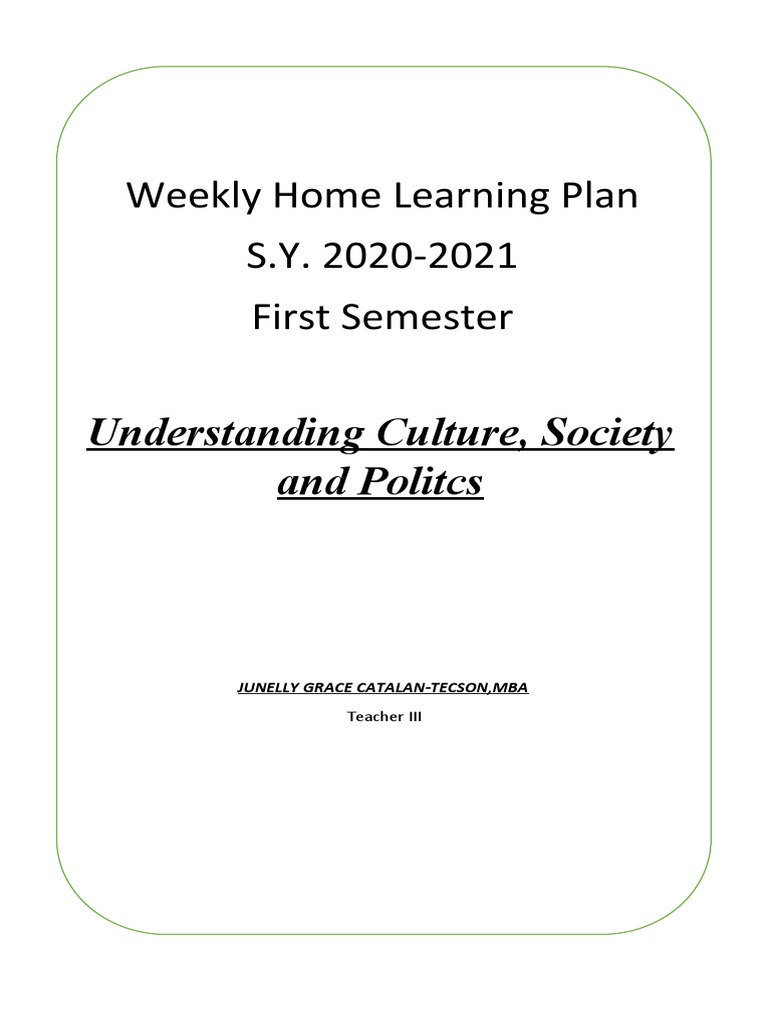WHLP Cover Page (UCSP) | PDF
