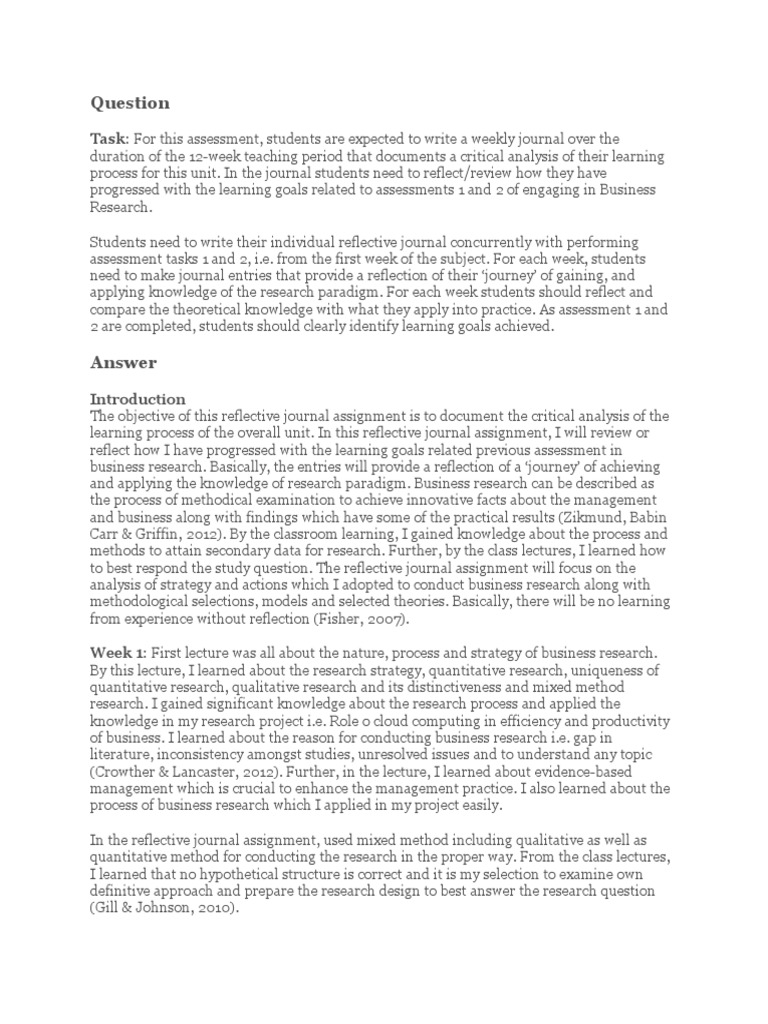 Task: For This Assessment, Students Are Expected To Write A Weekly ...