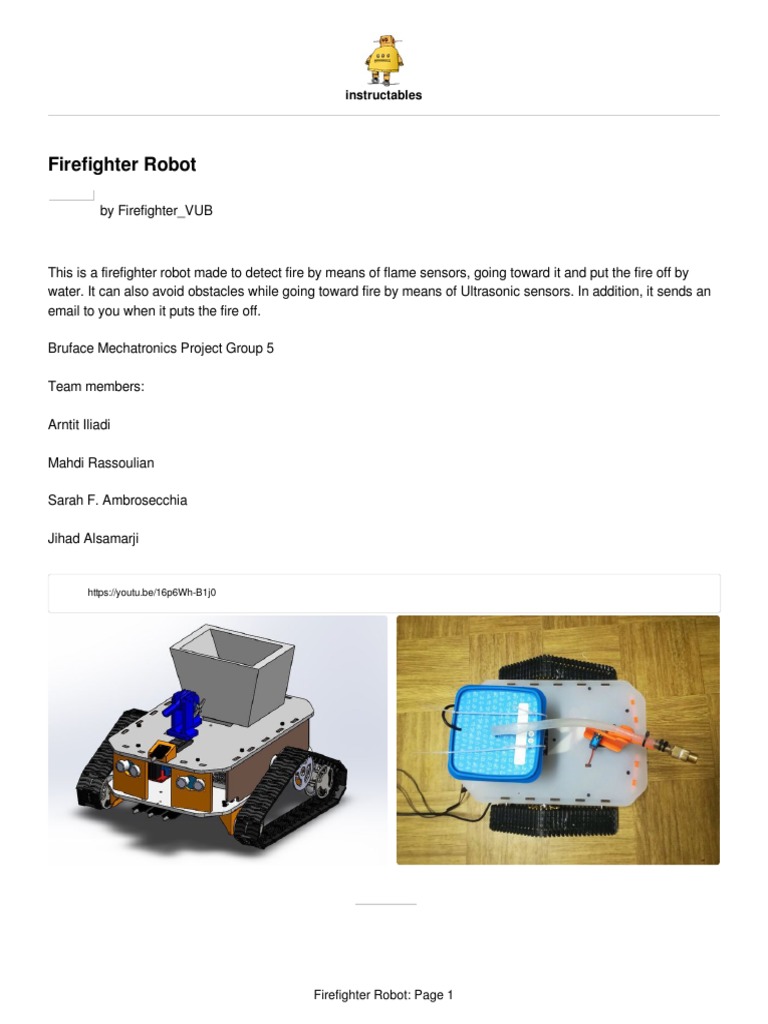 Firefighter Robot: Instructables | PDF | Electric Motor | Electrical ...