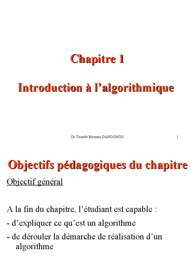Chap1 Intro Algorithmique Et SDD | PDF | Programme informatique | Programmation