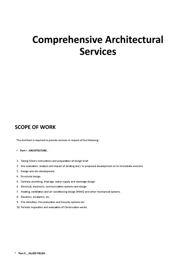 Comprehensive Architectural Services | PDF