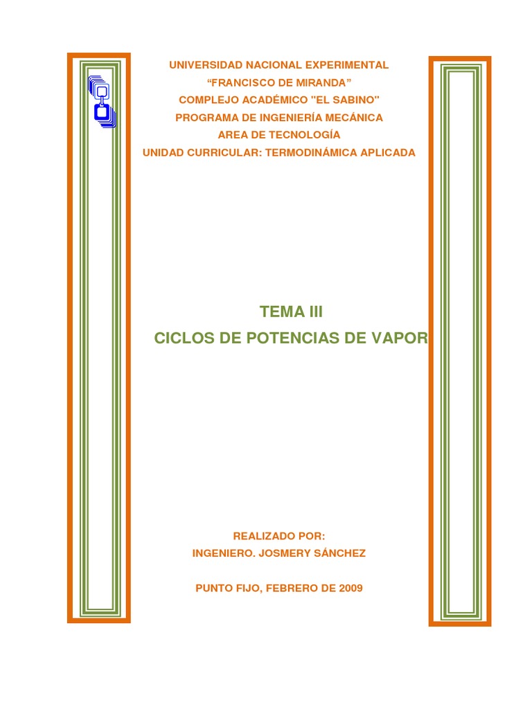 Ciclos de Potencia de Vapor (Ejercicios) | PDF | Calor | Temperatura