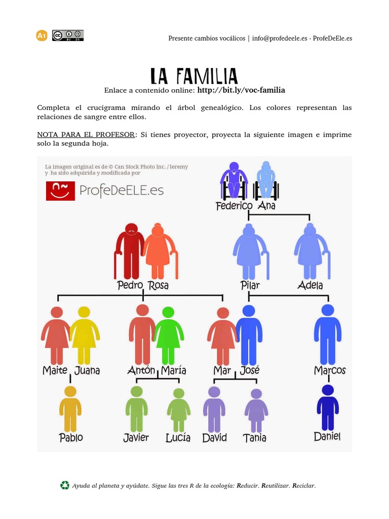Crucigrama de la familia en español | PDF | Ciencia y matemáticas