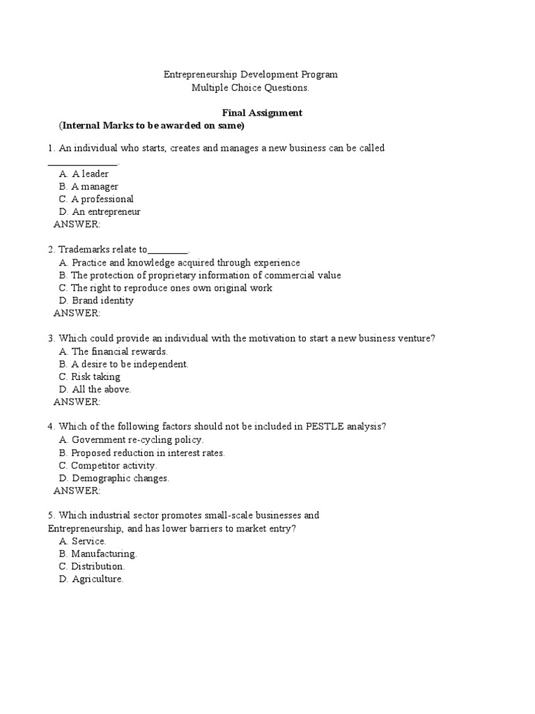 Entrepreneurship Assignment | PDF | Entrepreneurship | Economies