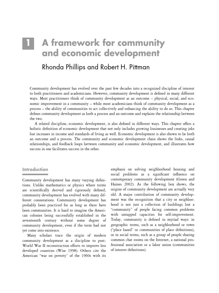 Introduction To Community Development CH PDF | PDF | Economic ...