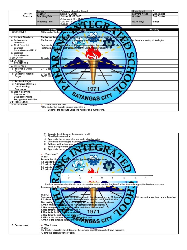 Absolute Value and Integers | PDF | Sea Level | Numbers
