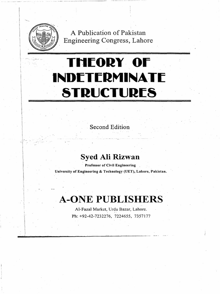 Theory of Indeterminate Structure by Syed Ali Rizwan PDF | PDF | Beam ...