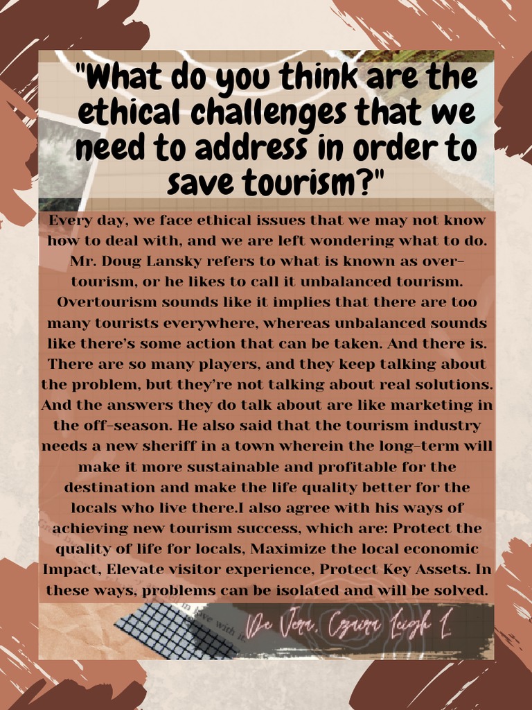 The Ethics of Tourism | PDF