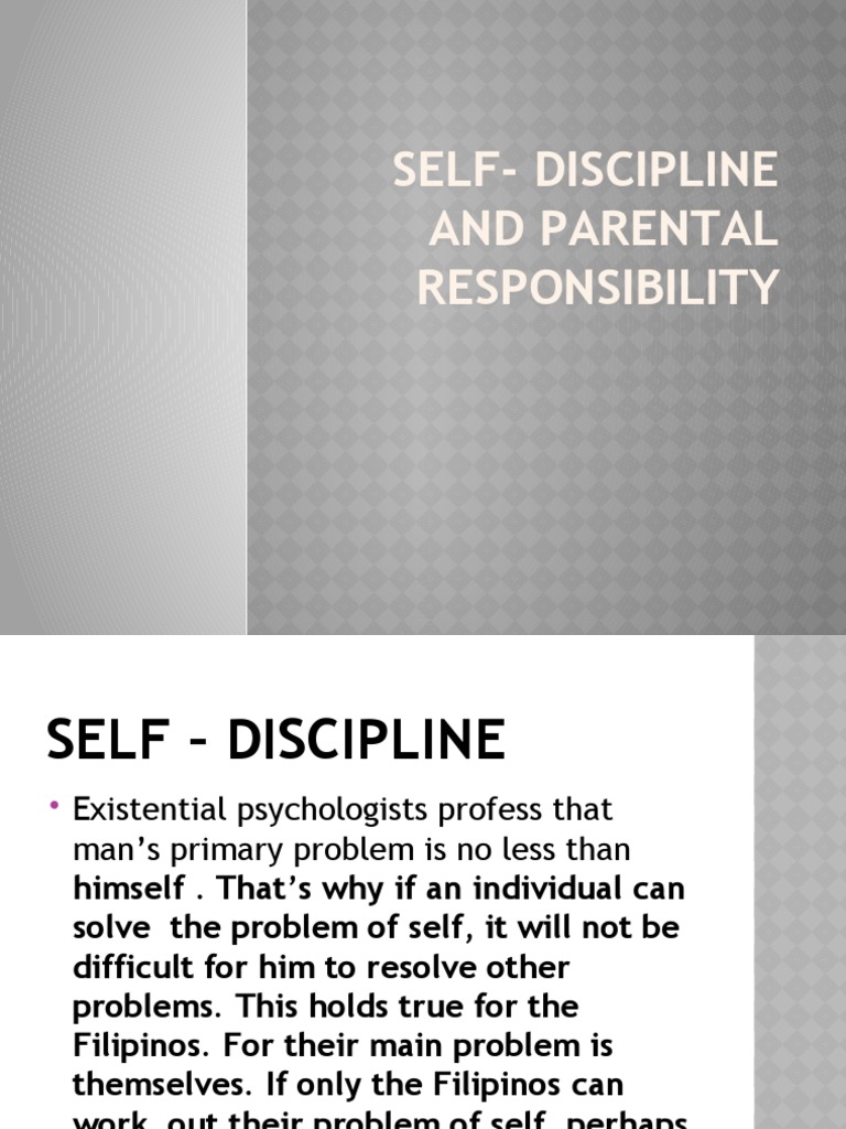 Self-Discipline and Parental Responsibility | PDF | Disciplines