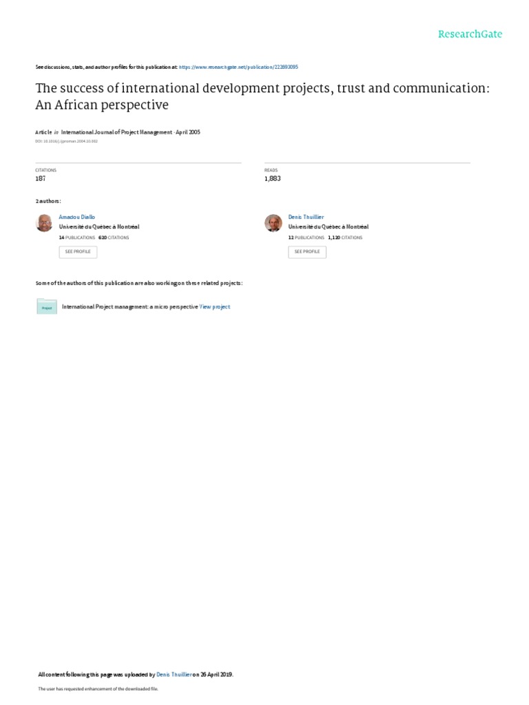 The Success of International Development Projects | PDF | Project ...