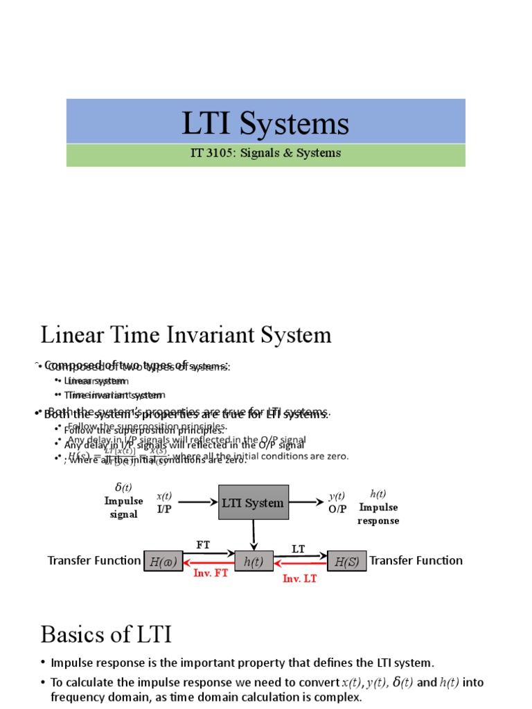 LTI Systems | PDF | Mathematical Objects | Analysis