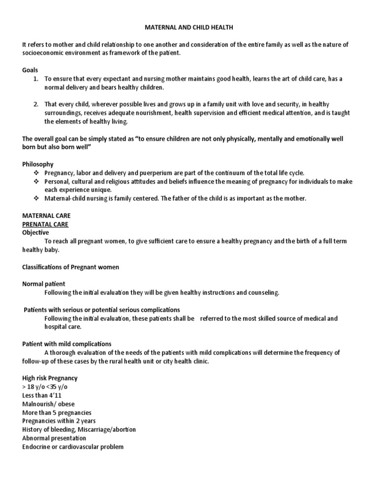 Maternal and Child Health Guidelines | PDF | Childbirth | Maternal Health