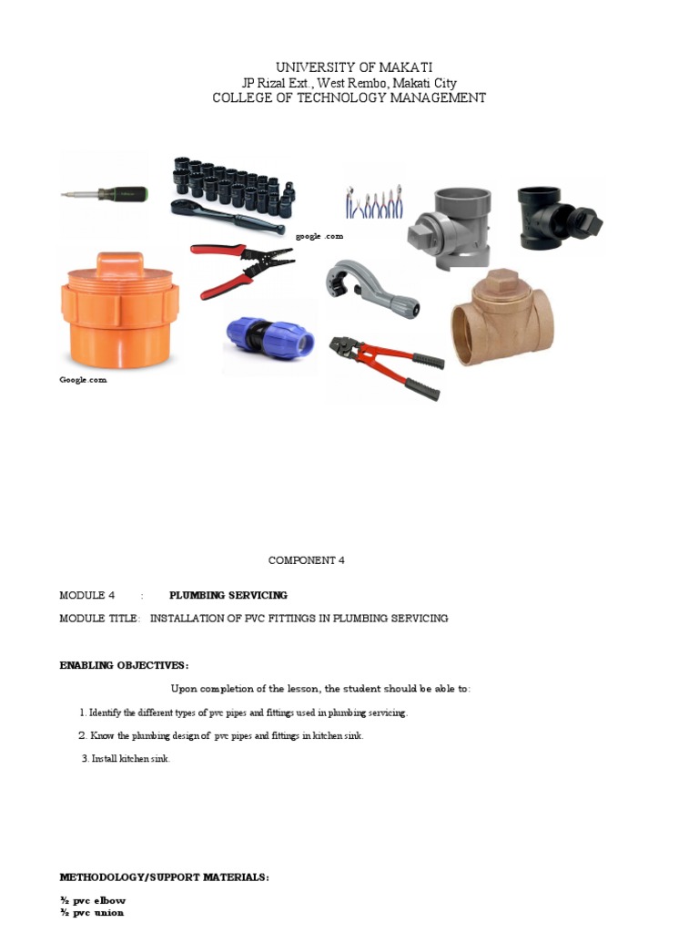 Component 4 Install PVC Pipe and Fittings Wps Par | PDF | Pipe (Fluid ...
