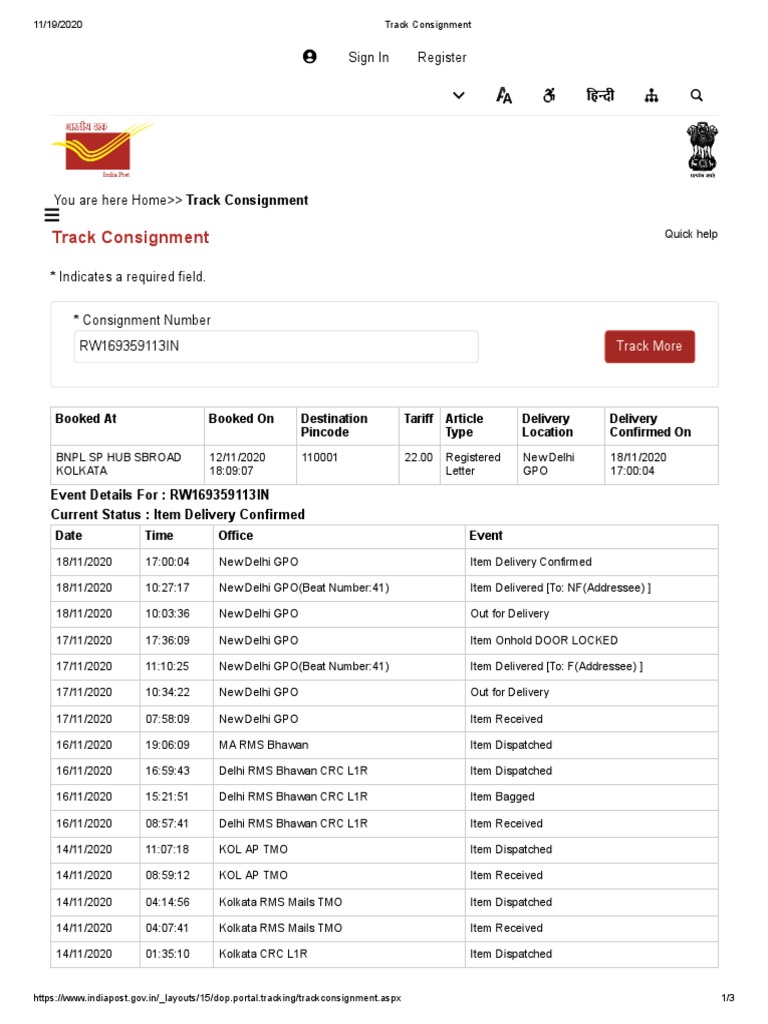 Track Consignment: Sign in Register | PDF | Computing | Business