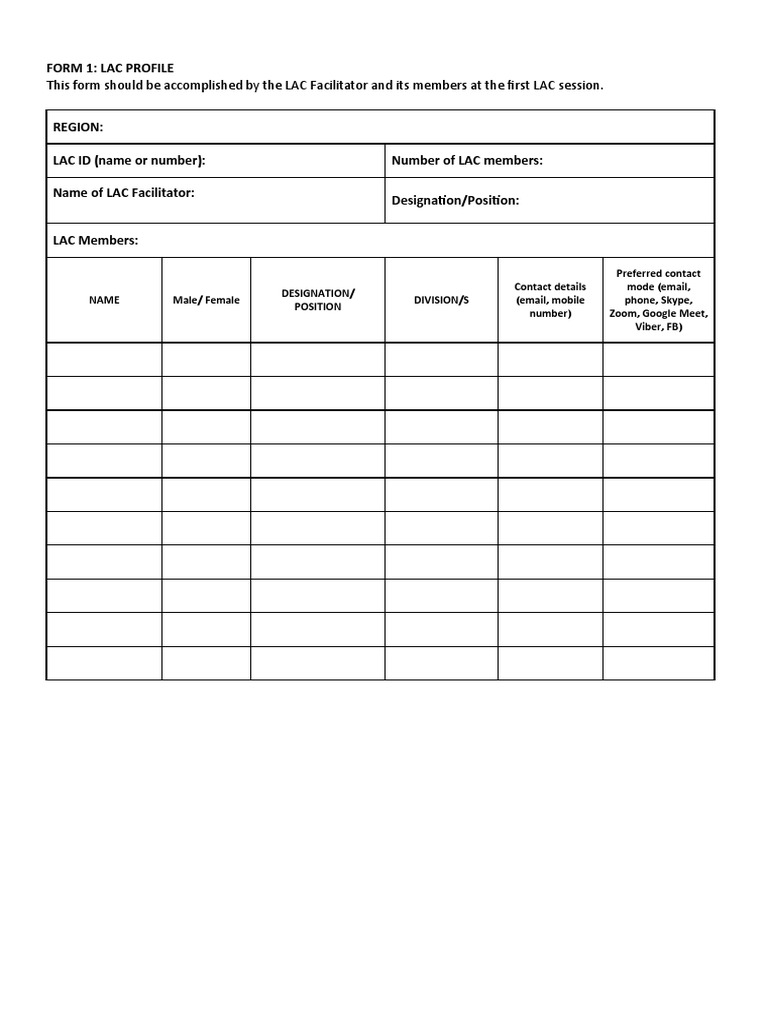 Lac Form 1 Annallene Riano | PDF