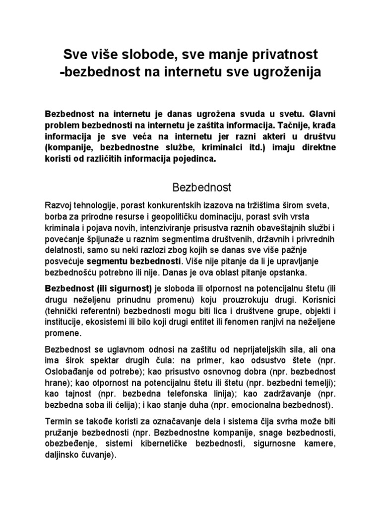 Bezbednost Na Internetu | PDF