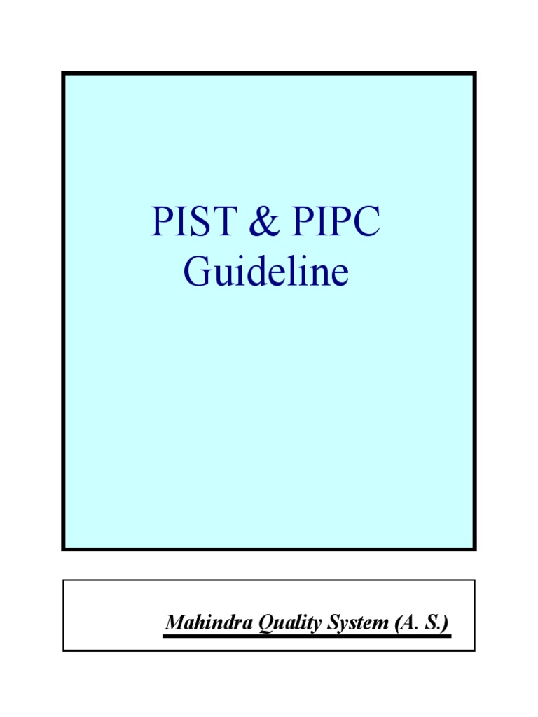 PIST PIPC Guideline | PDF | Engineering Tolerance | Business Process