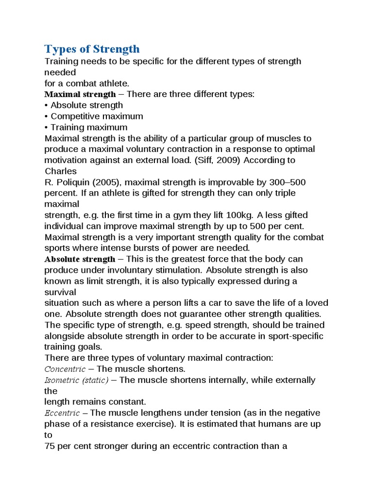 Types of Strength | PDF | Muscle Contraction | Muscle