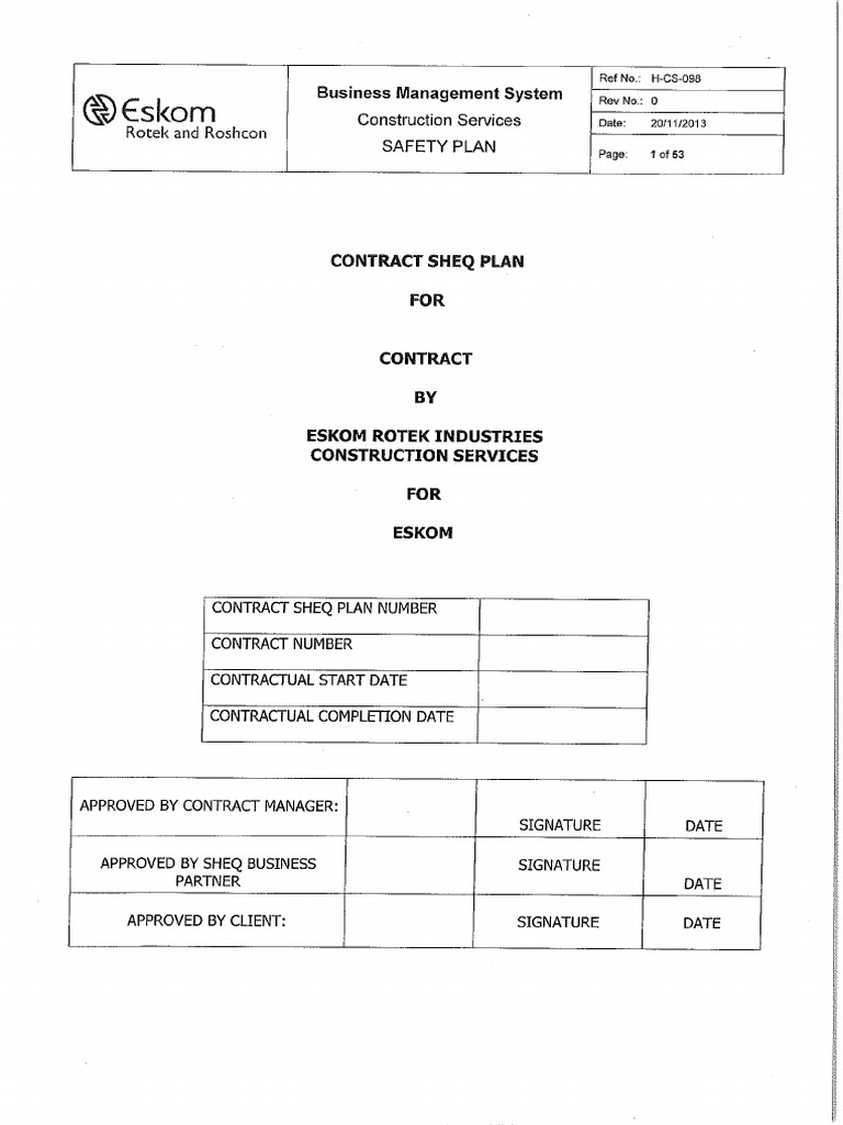 Contractor SHE Plan | PDF