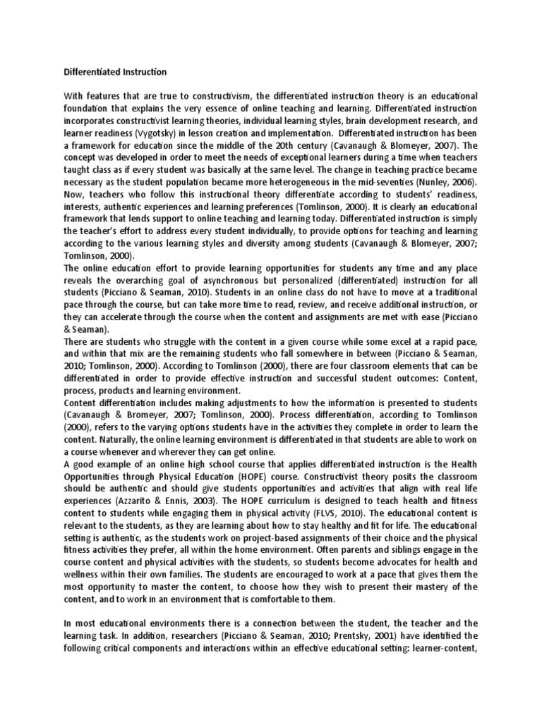 Differentiated Instruction | PDF | Differentiated Instruction ...