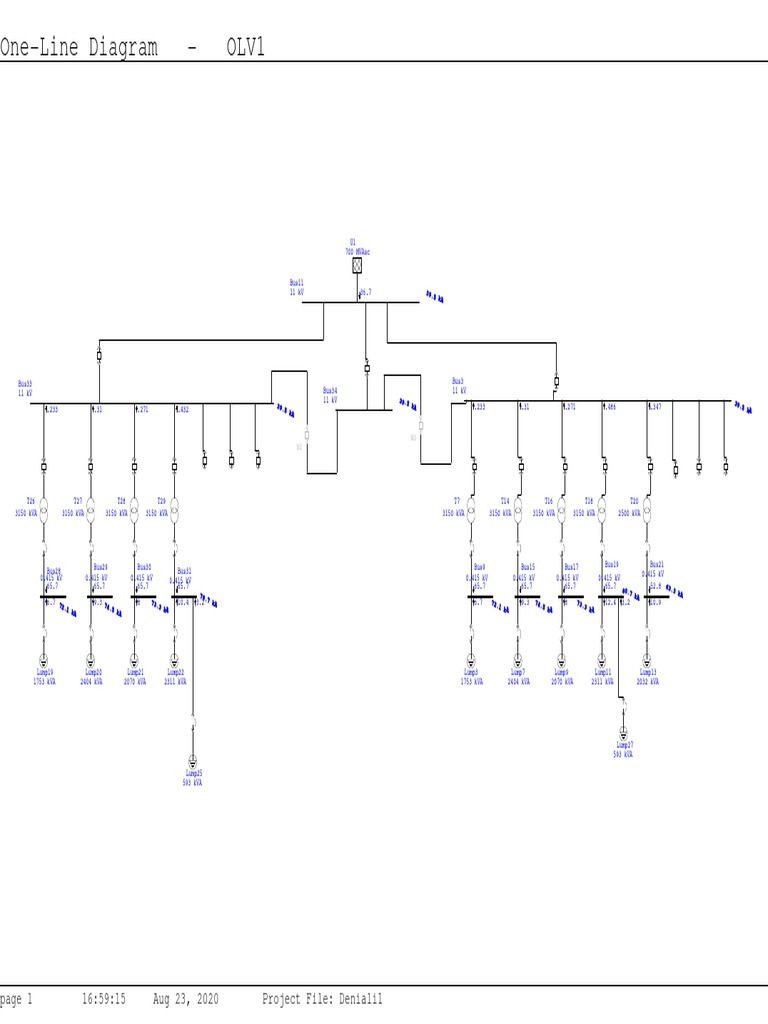 One-Line Diagram OLV1 Electrical System Overview | PDF