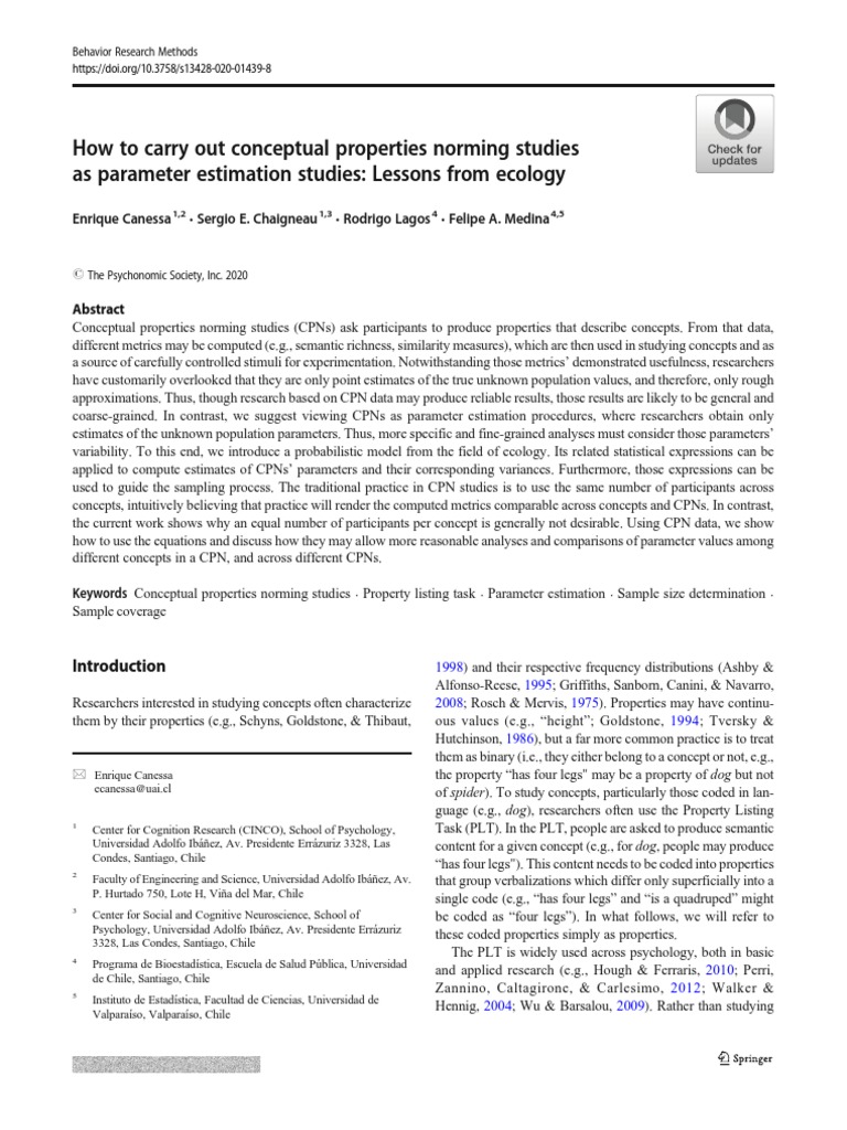 How To Carry Out Conceptual Properties Norming Studies As Parameter ...