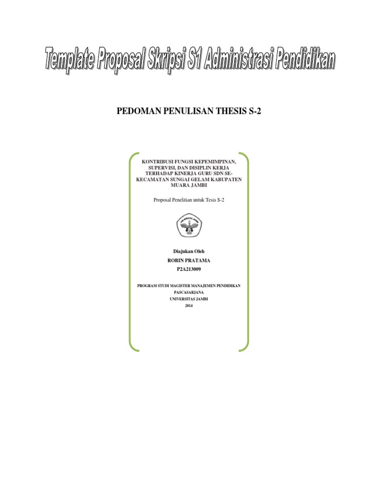 Pedoman Penulisan Tesis S-2 Unja | PDF