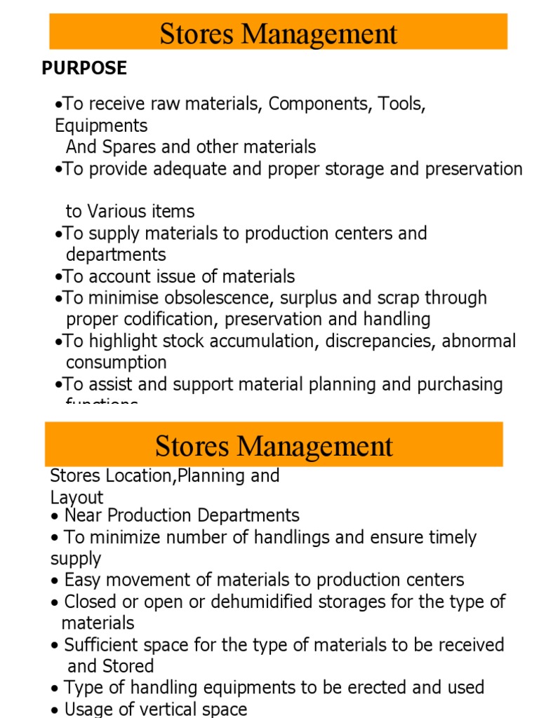 Stores Management | PDF | Receipt | Inventory