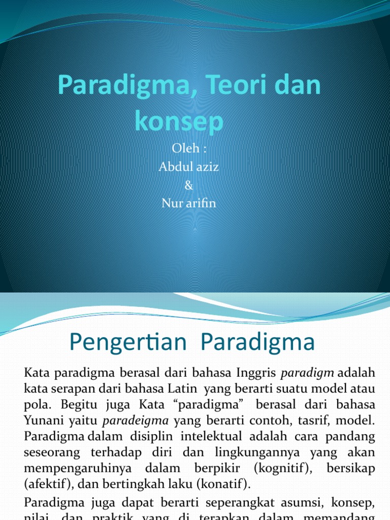 Paradigma, Teori, Hukum, Dan Konsep | PDF