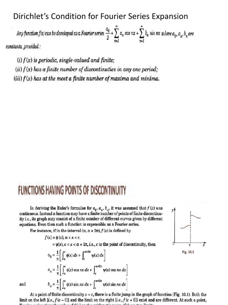 Dirichlet's Condition For Fourier Series Expansion | PDF