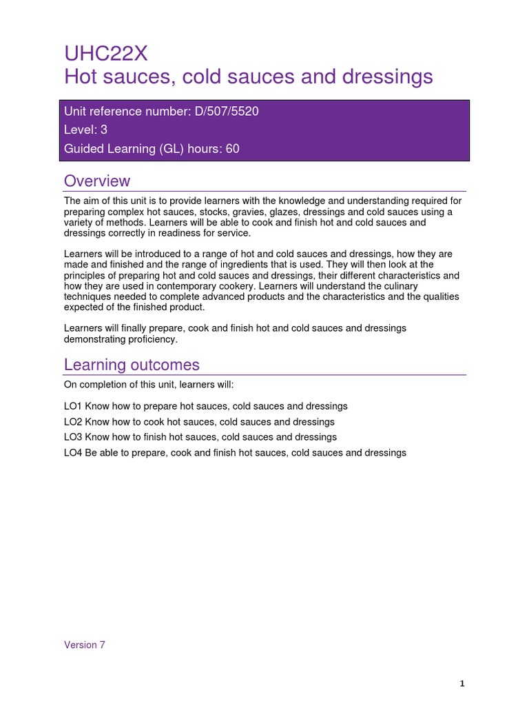 Hot and Cold Sauces PDF | PDF | Sauce | Food Safety