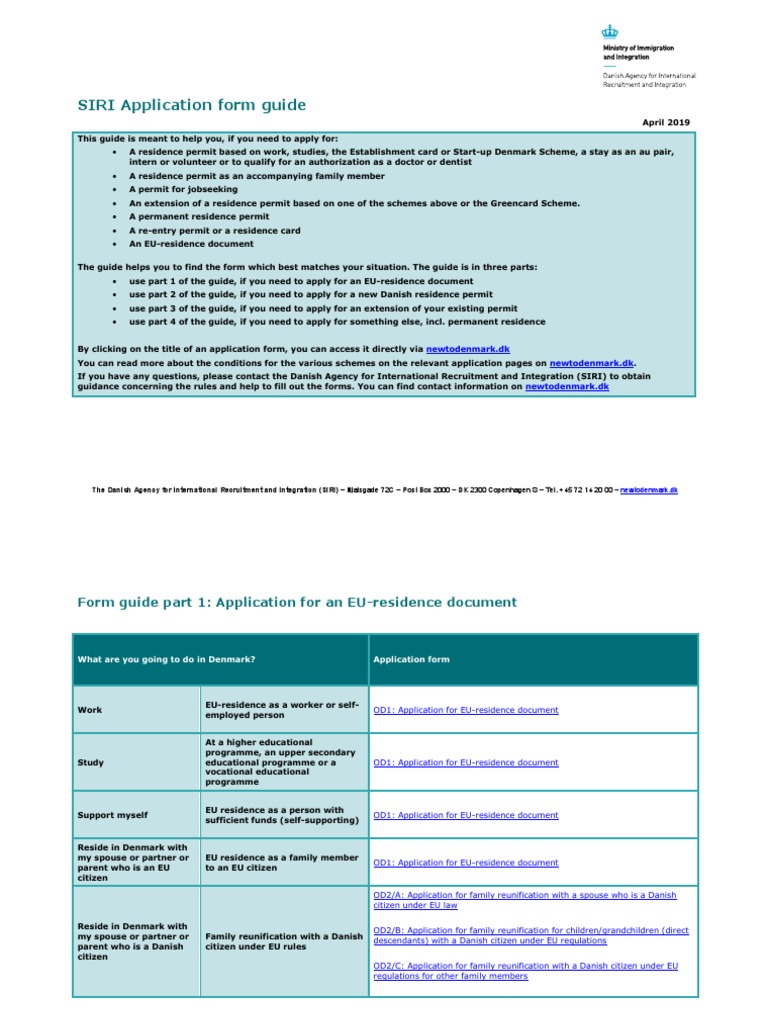 SIRI Application Form Guide | PDF | Denmark | Employment