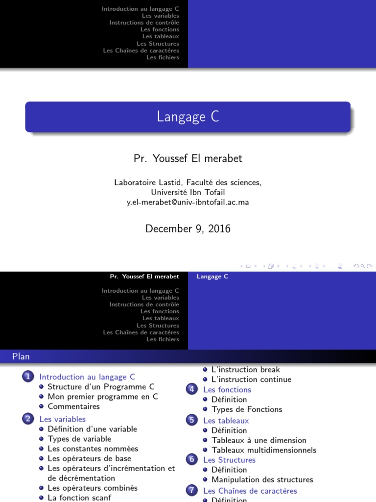 Cours C | PDF | Structure de contrôle | C (Langage de programmation)