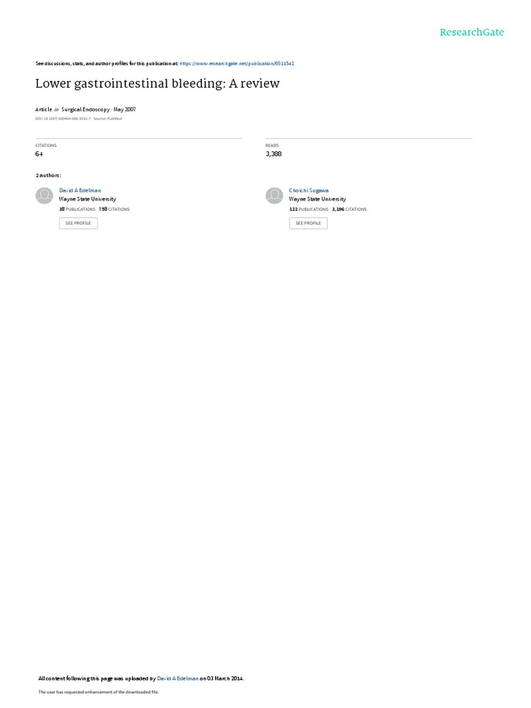 Lower GI Bleed | PDF | Colonoscopy | Inflammatory Bowel Disease