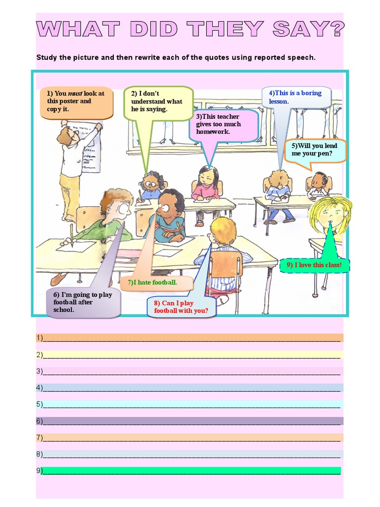 Reported Speech Practice Exercise | PDF