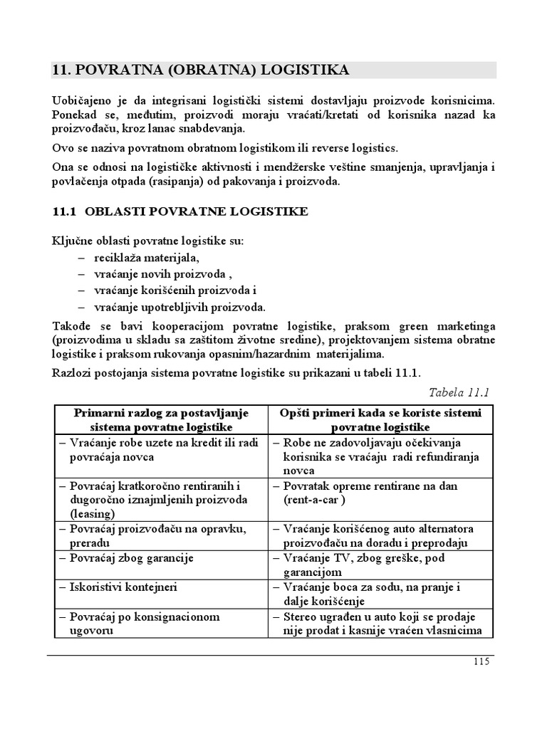 Povratna Logistika PDF | PDF