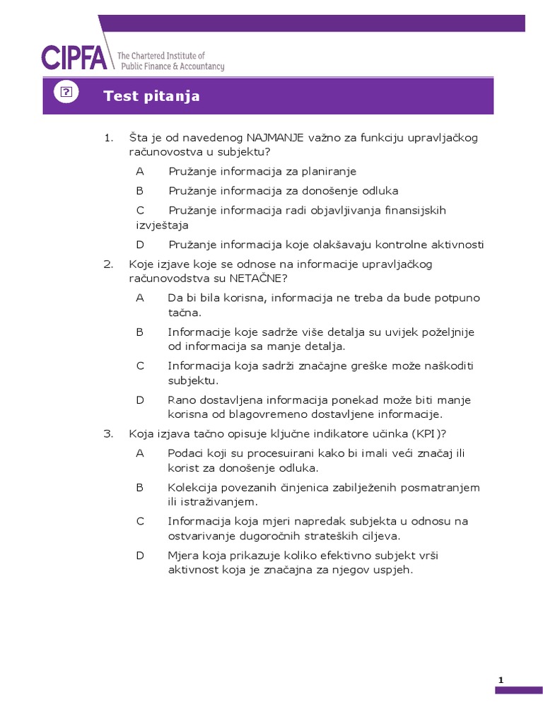 Test Pitanja 1 | PDF