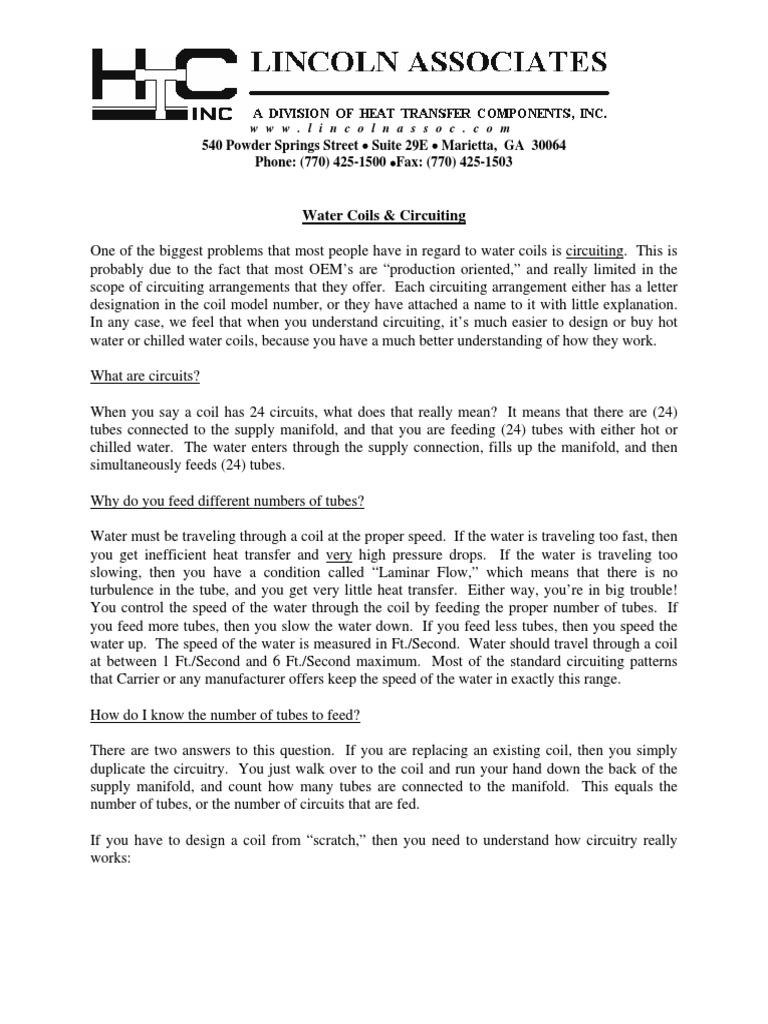 Circuiting Explained-Water Coils PDF | PDF | Mechanical Engineering ...