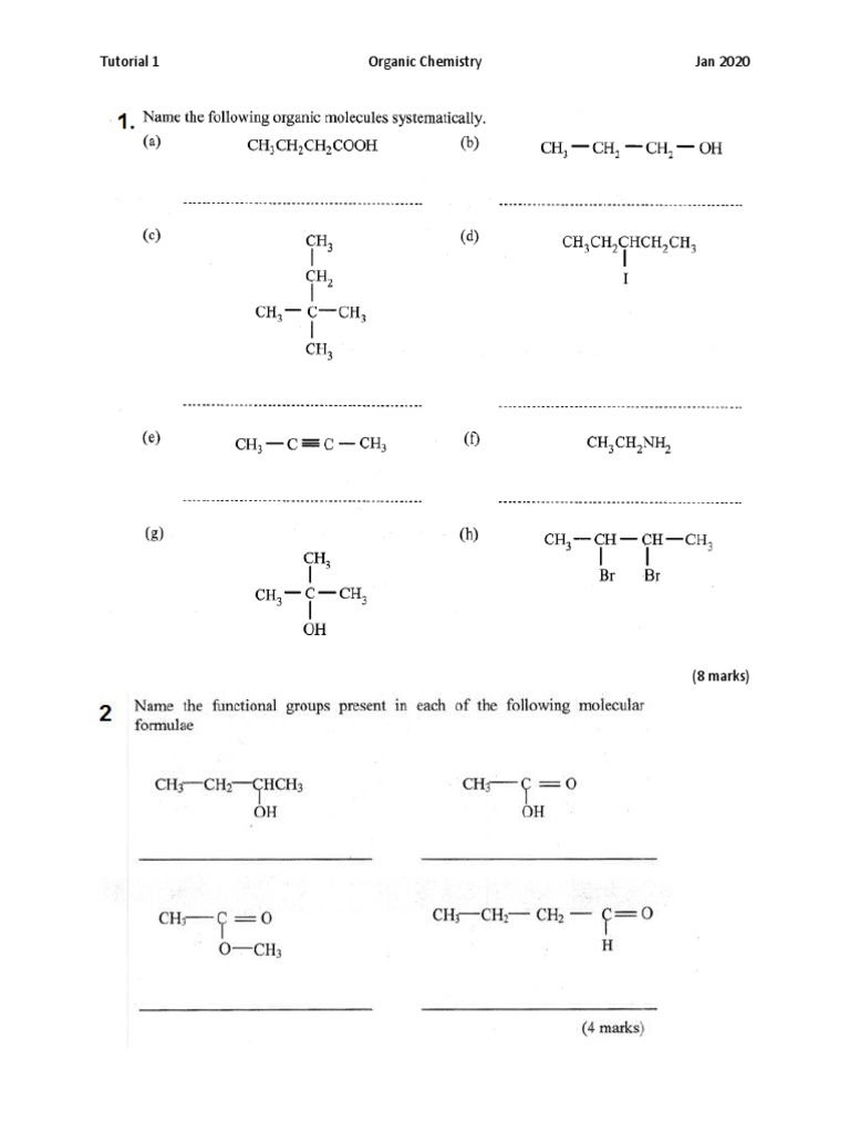 Introduction to Fundamental Concepts in Organic Chemistry: A January ...