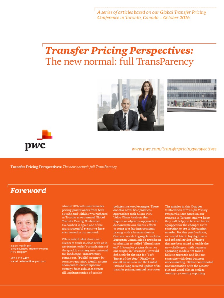 PWC Tp-Perspectives-2016 PDF | PDF | Taxes | Economies