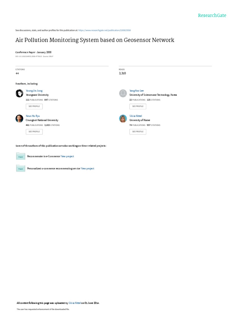 Air Pollution Monitoring System Based On Geosensor | PDF | Wireless ...