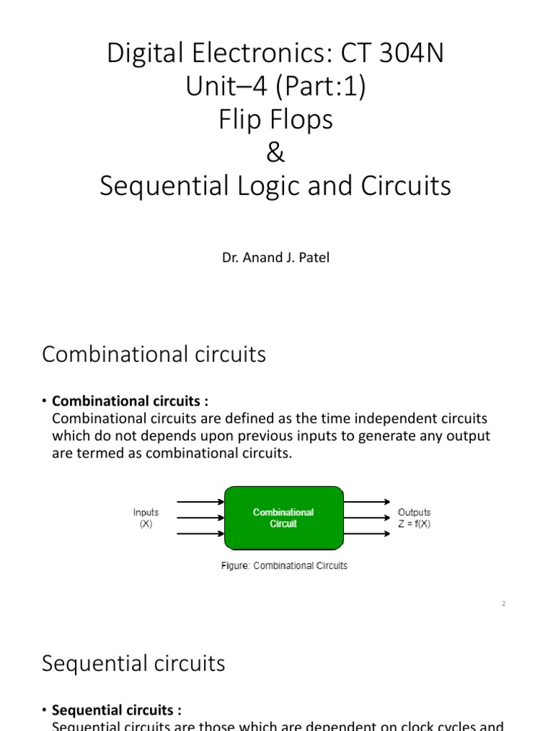 Digital Electronics: CT 304N Unit-4 (Part:1) Flip Flops & Sequential Logic and Circuits | PDF ...