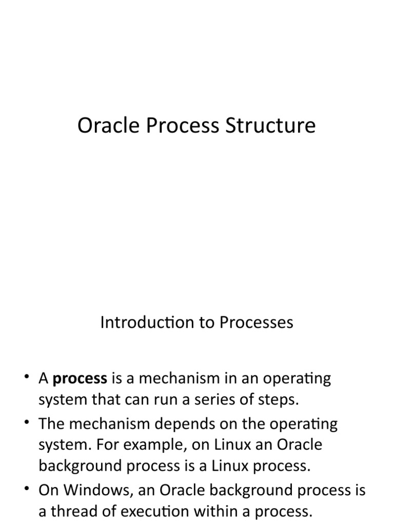 Pres4-Oracle Process Structure | PDF | Process (Computing) | Database Transaction