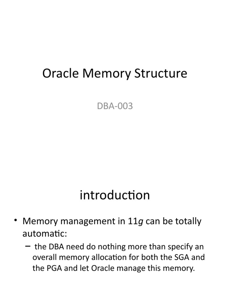 Pres3 - Oracle Memory Structure | PDF | Cache (Computing) | Databases
