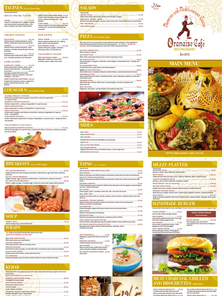 Moroccan Cuisine Mediterranean Restaurant Tagines and Couscous | PDF ...