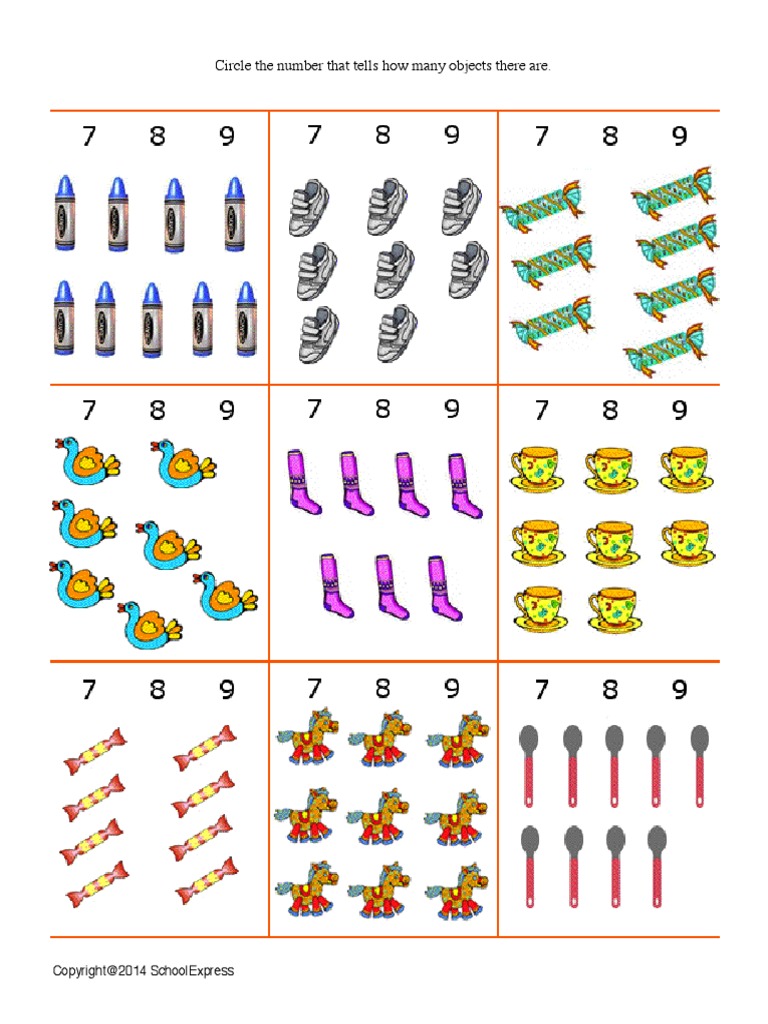 Circle The Number That Tells How Many Objects There Are | PDF