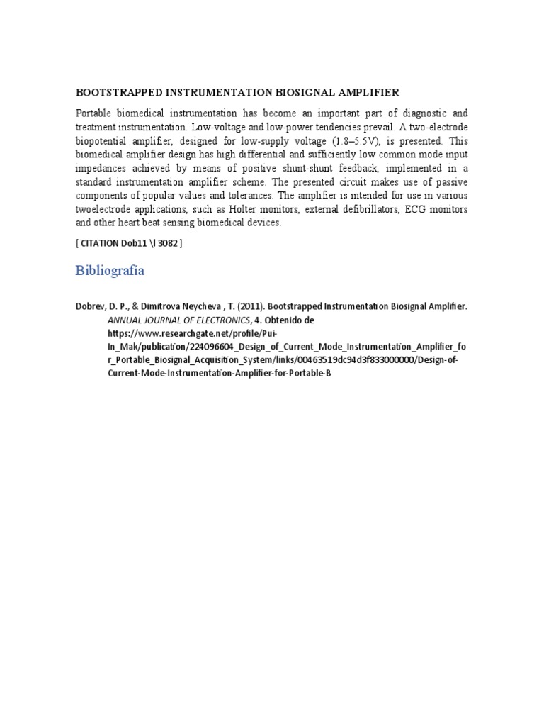 Portable Biosignal Amplifier Design | PDF | Wellness | Technology ...