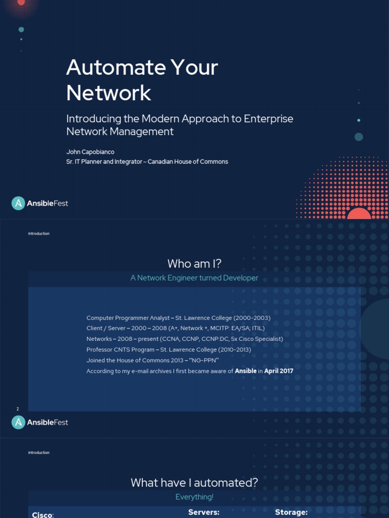 AnsibleFest 2020 Automate Your Network Introducing The Modern Approach To Enterprise Network ...