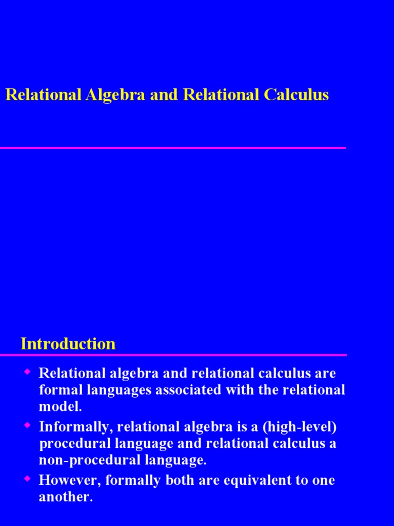 Relational Algebra and Relational Calculus | PDF | Relational Model ...