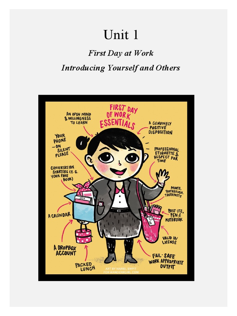 Unit 1: First Day at Work Introducing Yourself and Others | PDF